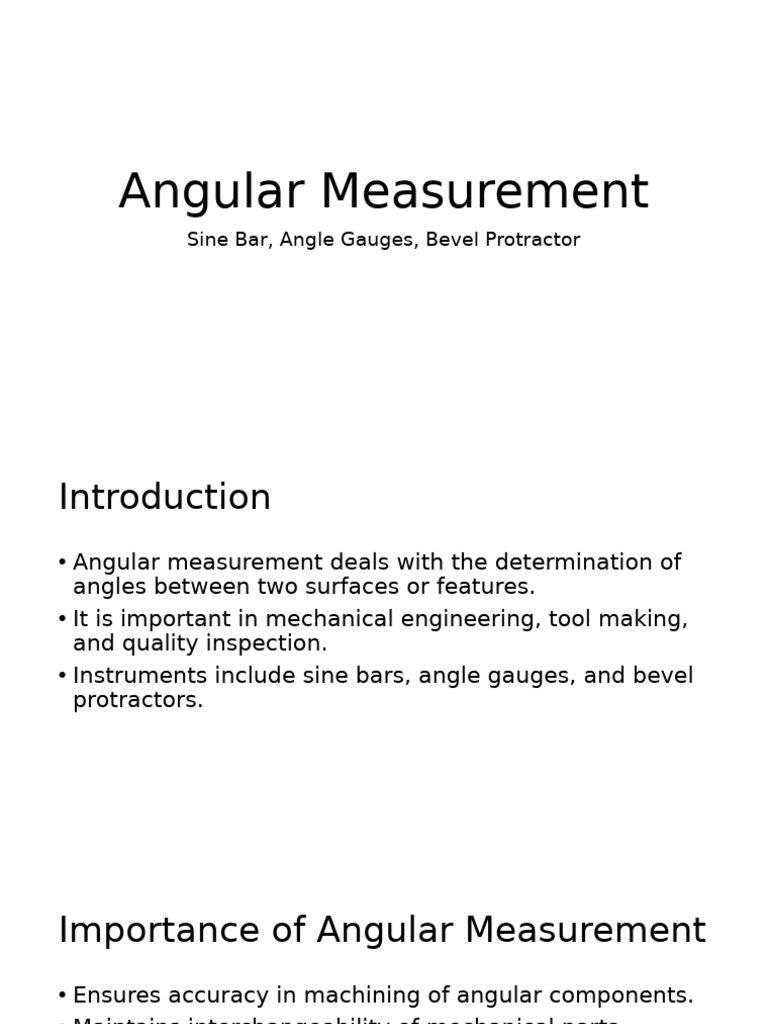 Angular Measurement | PDF