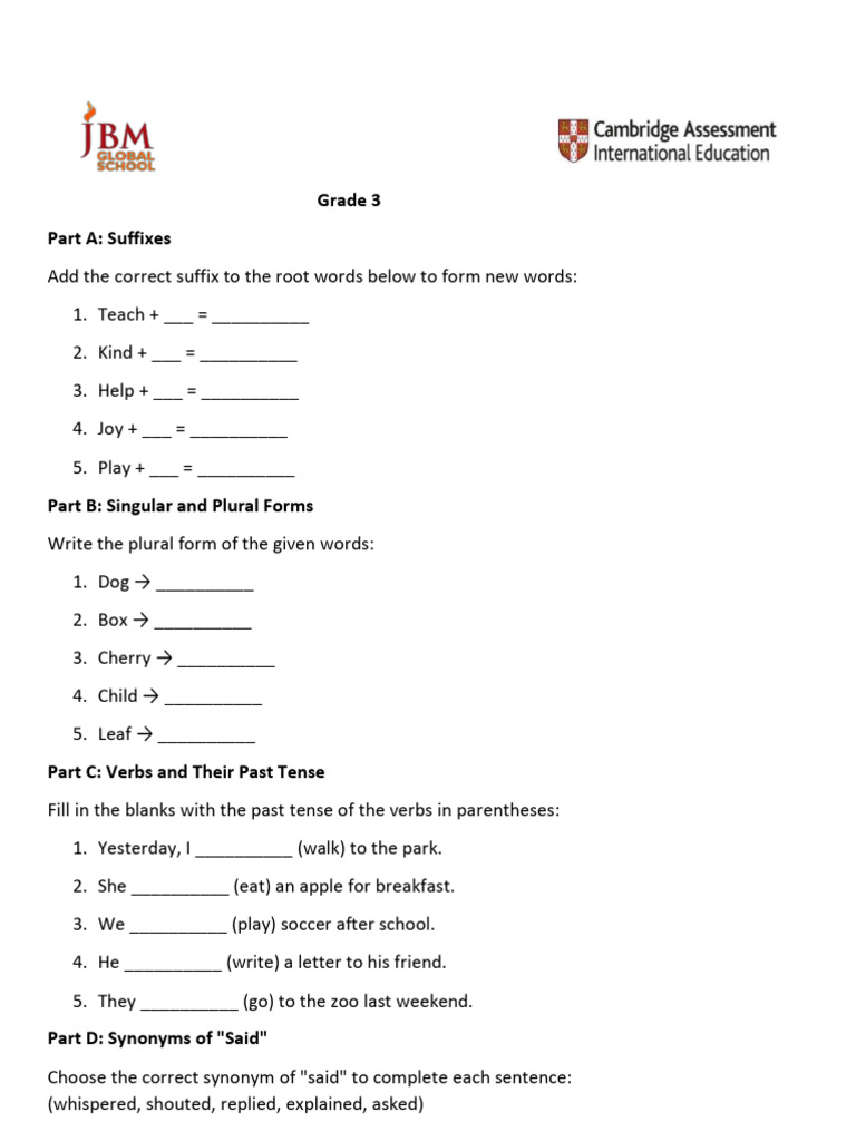 Grade 3 Grammar & Punctuation Guide | PDF