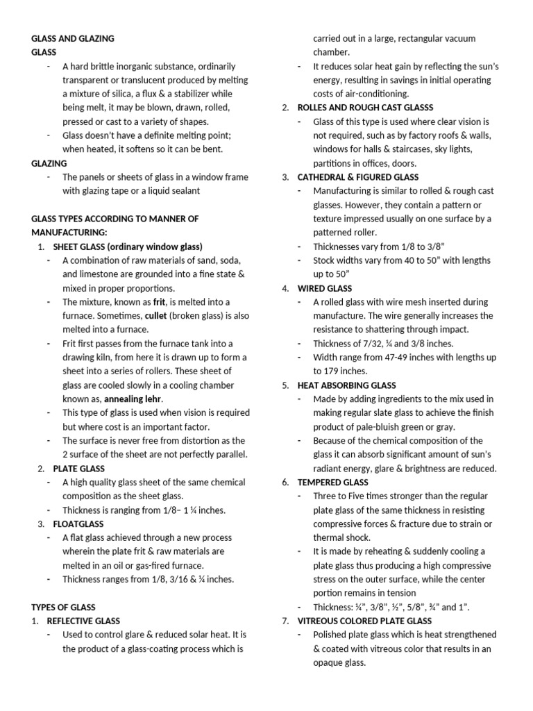 Glass and Glazing Types Explained | PDF | Paint | Varnish