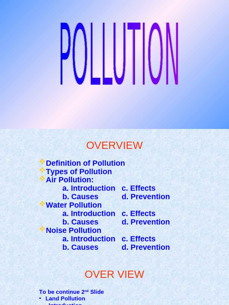 Pollution Air, Noice, Water, Land and Thermal Pollution | PDF ...
