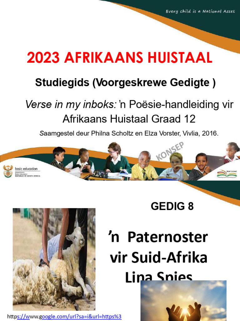 Gedig 8 - GR 12 - 2023 - Afrikaans HL - Paternoster Vir Suid - Afrika ...