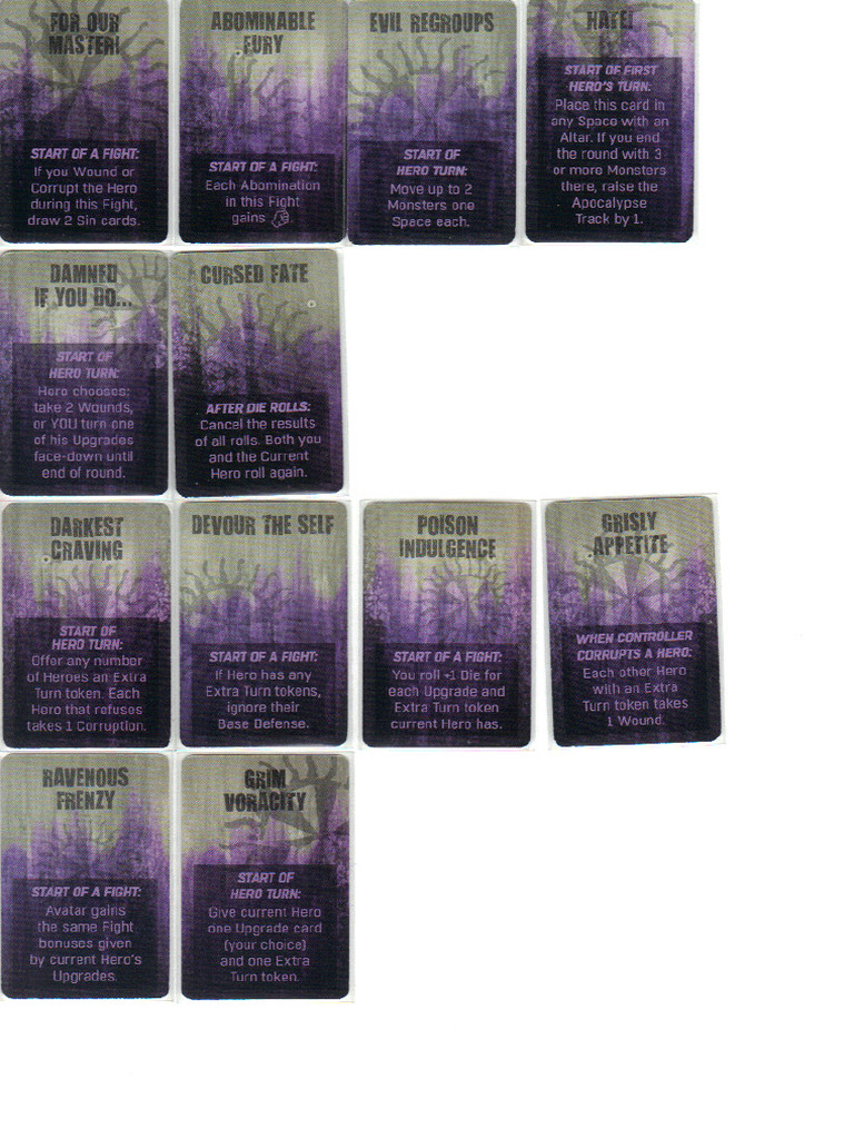 The Others: Seven Sins, Gluttony Deck | PDF