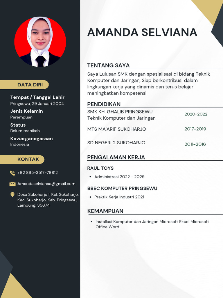 CV Amanda Selviana - 20250629 - 124703 - 0000 | PDF