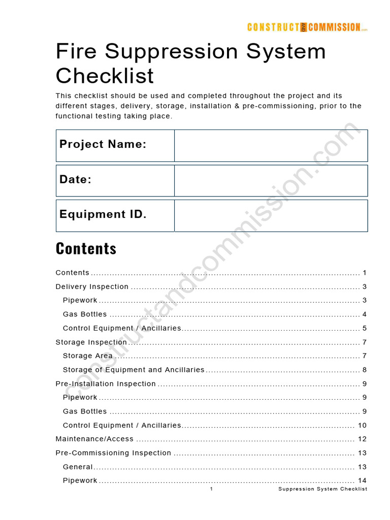 085c FM 200 System Pre Functional Checklist | PDF | Valve | Mechanical ...