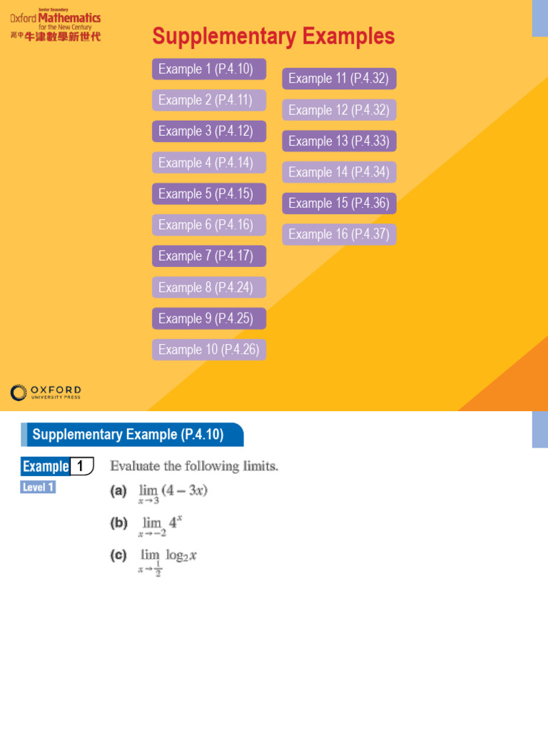 Oxford Mathematics For The New Century - Module 2A - Unit 4 - Supplementary Examples | PDF