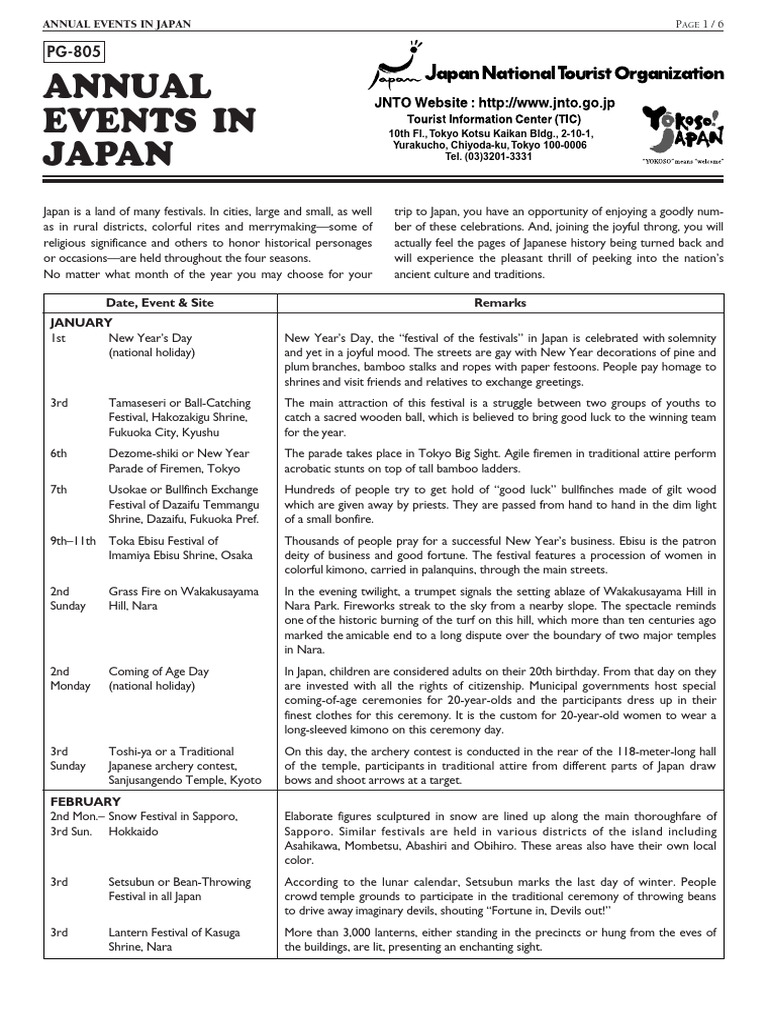 Annual Festivals in Japan | PDF