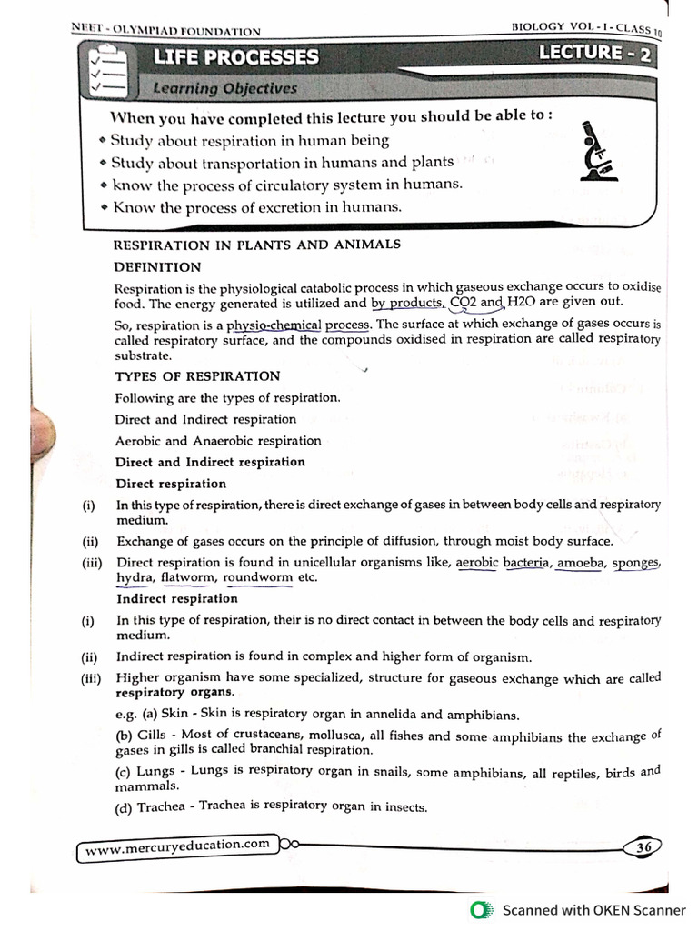 Life Processes Lecture - 2 | PDF