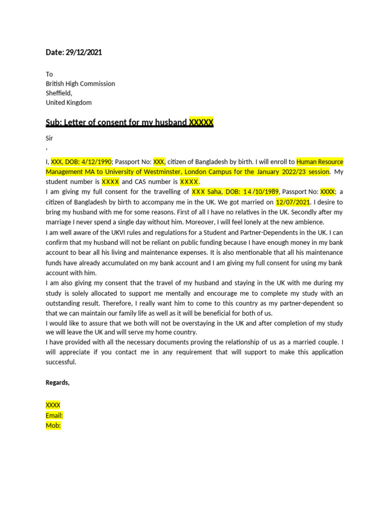 Consent Letter | PDF