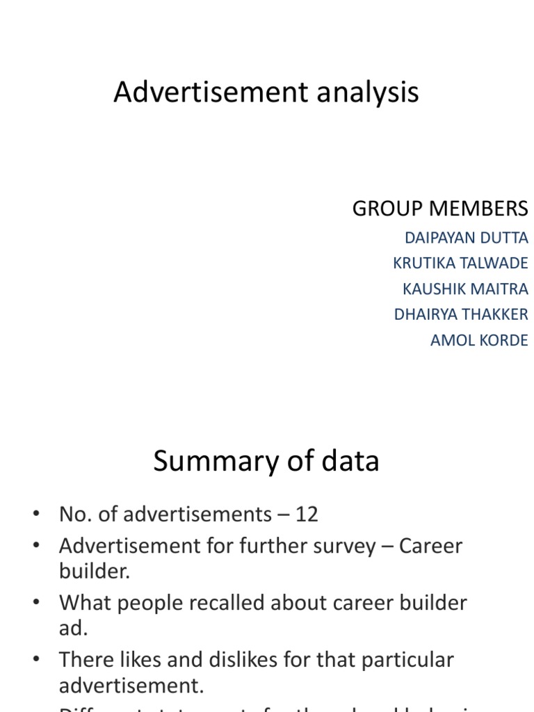 Advertisement Analysis | PDF | Advertising | Psychological Concepts