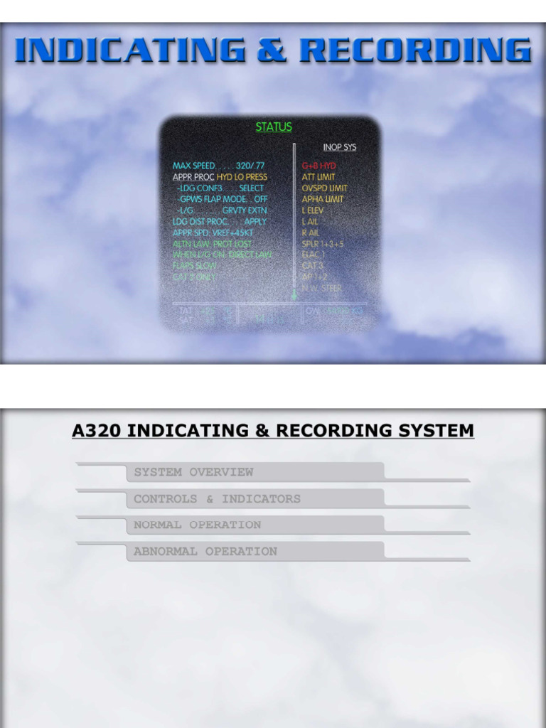 A320 Indicating & Recording ATA100 Chapter 31 | PDF