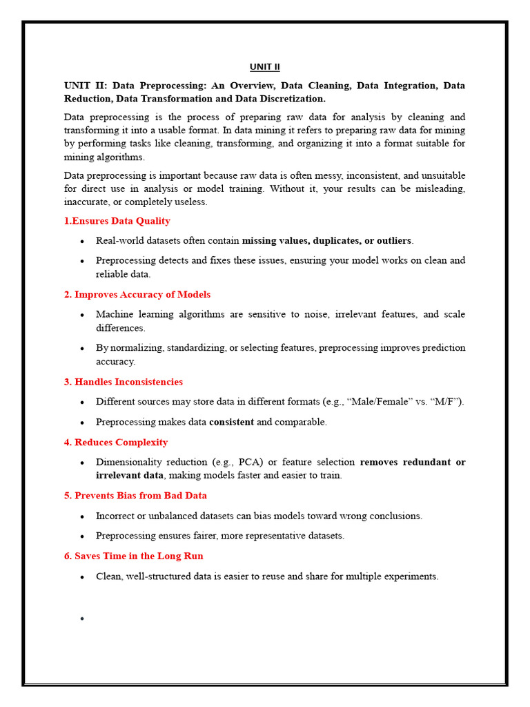 Unit II (DWDM) | PDF | Data | Errors And Residuals