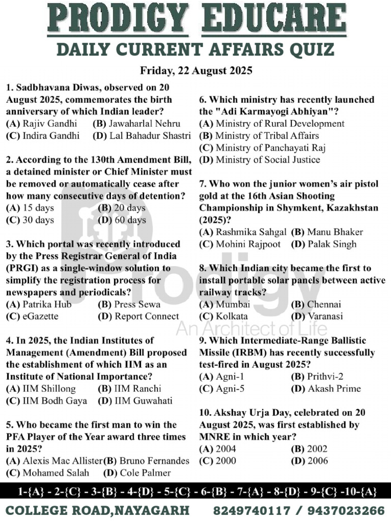 22 Aug 25 Prodigy Educare | PDF