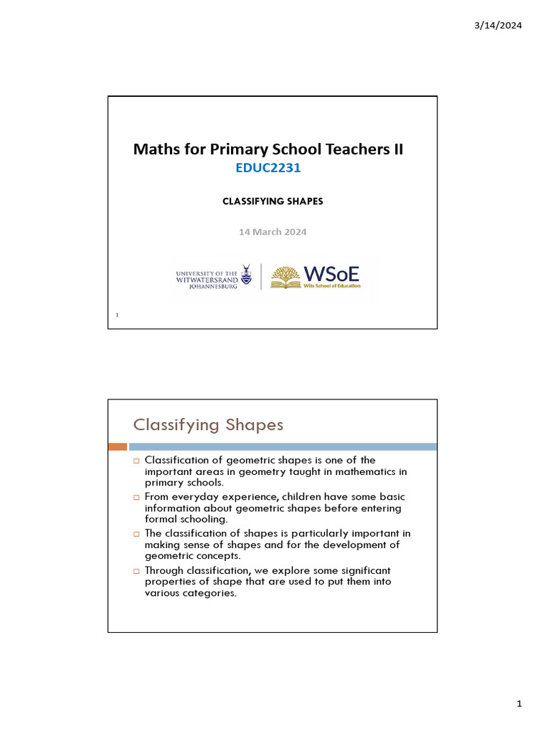 Classifying Geometric Shapes in Education | PDF | Rectangle | Shape