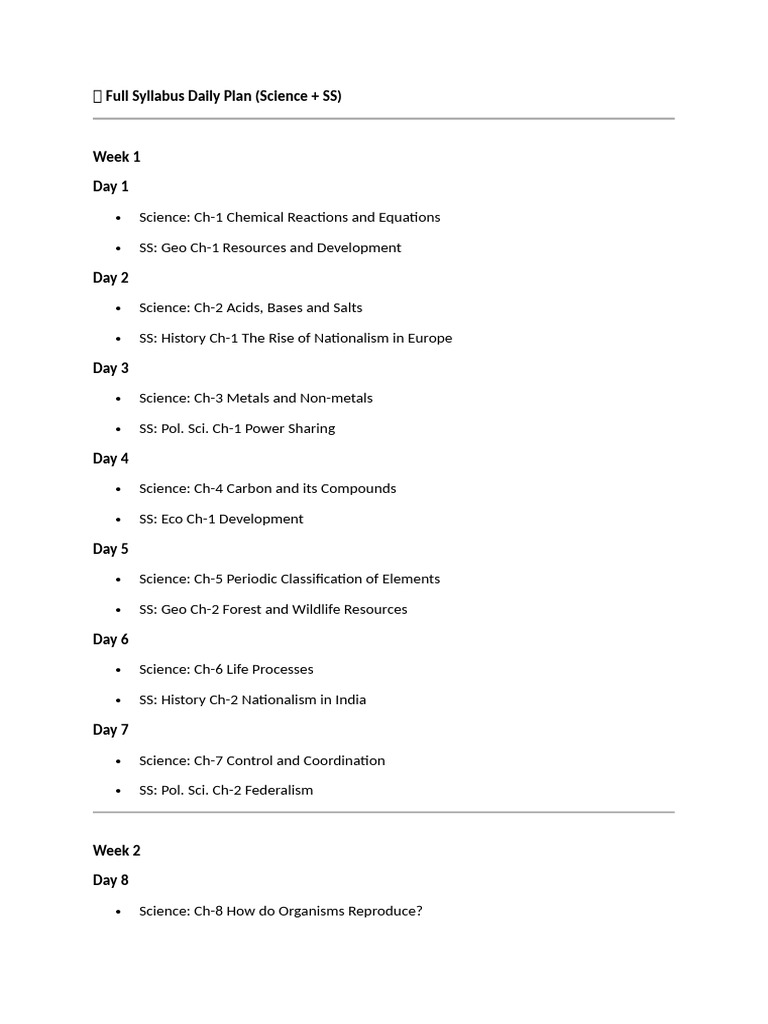 Science and SS Full Syllabus Plan | PDF | Chemical Compounds | Atoms