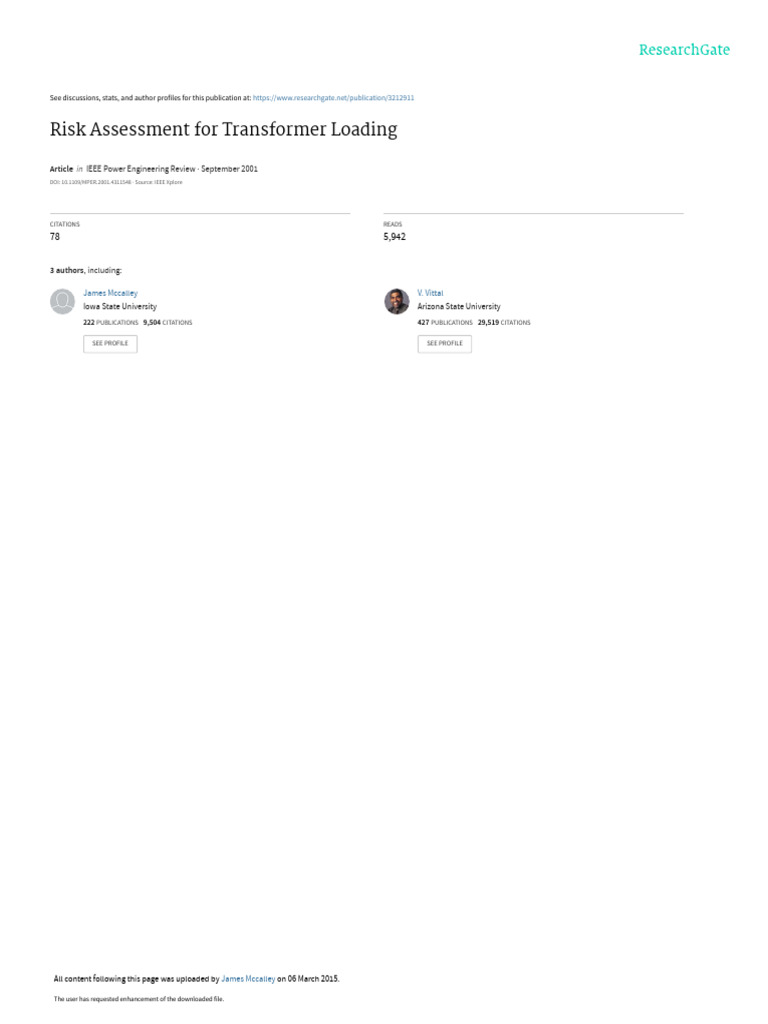 Risk Assessment Xf Mr Loading | PDF | Transformer | Monte Carlo Method