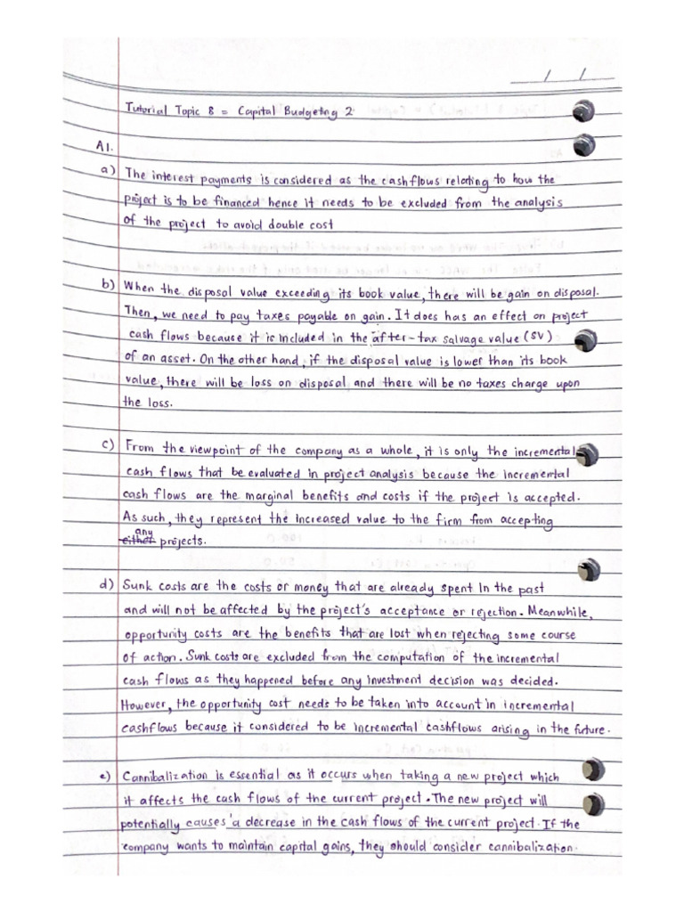 Tutorial 8 FNCE20001 | PDF