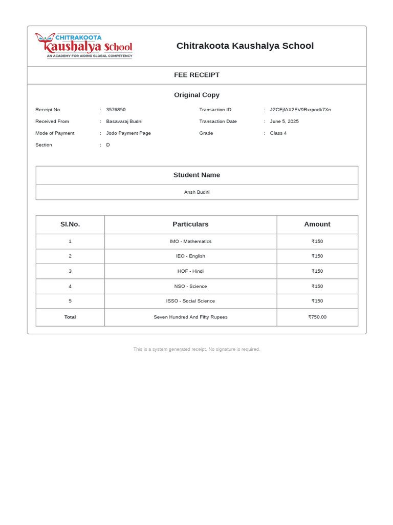 Receipt | PDF