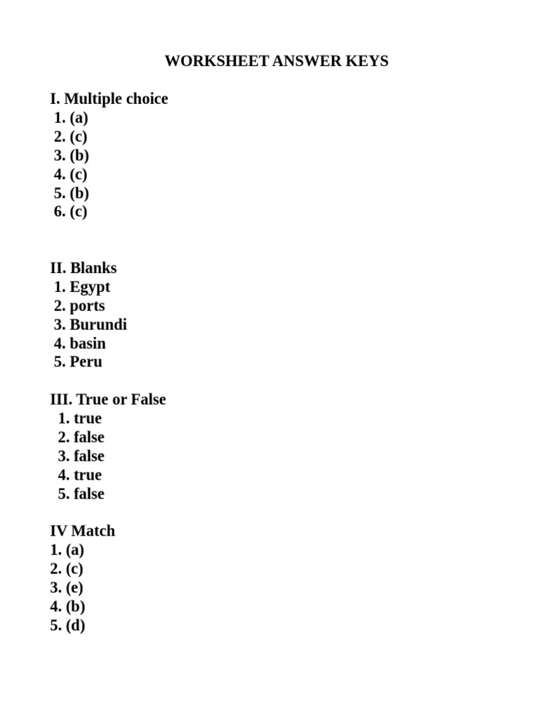 Answer Key Y6 ws1 | PDF