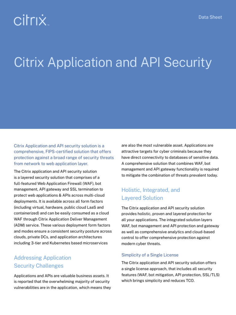 Citrix Application and API Security Overview | PDF | Transport Layer ...