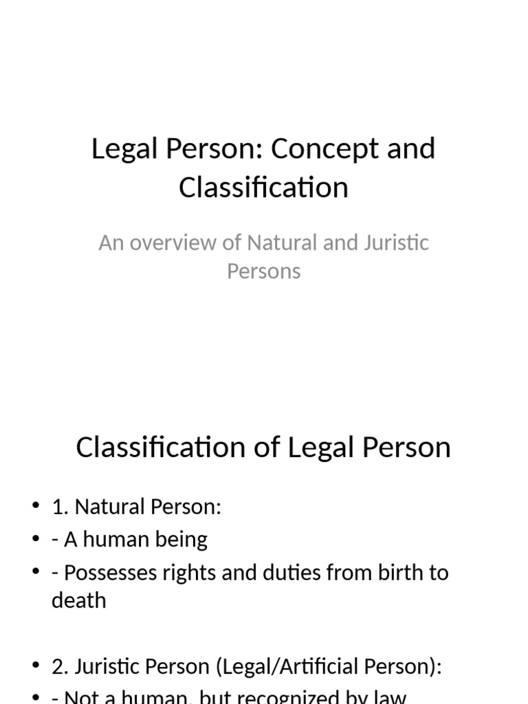 Legal Person Concept Map | PDF