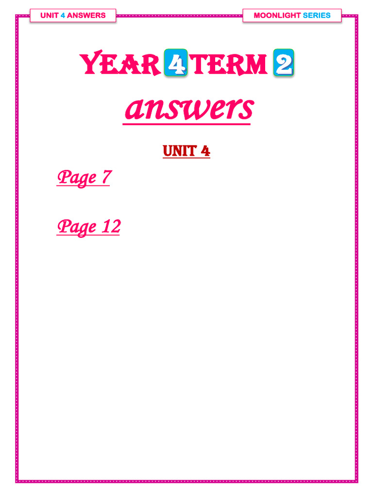 Year 4 Term 2 Answers-2 | PDF