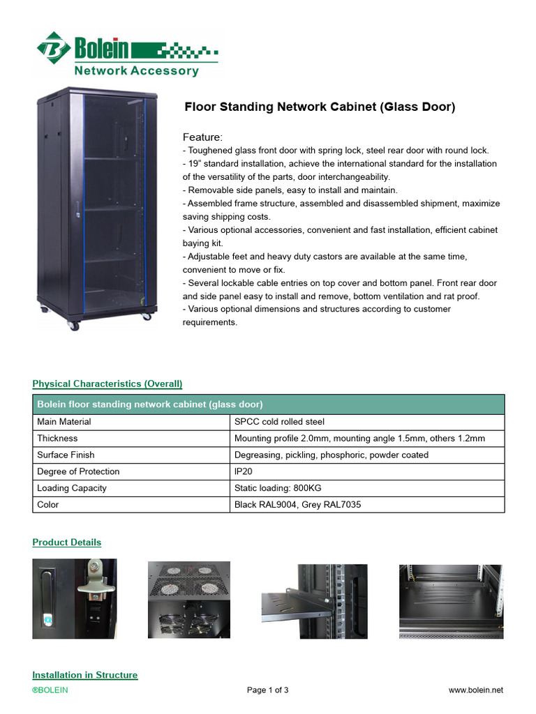 Bolein Rack Data Sheet | PDF | Door