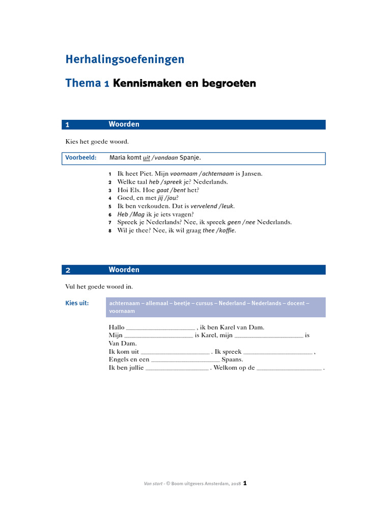 Thema 1 Kennismaken | PDF