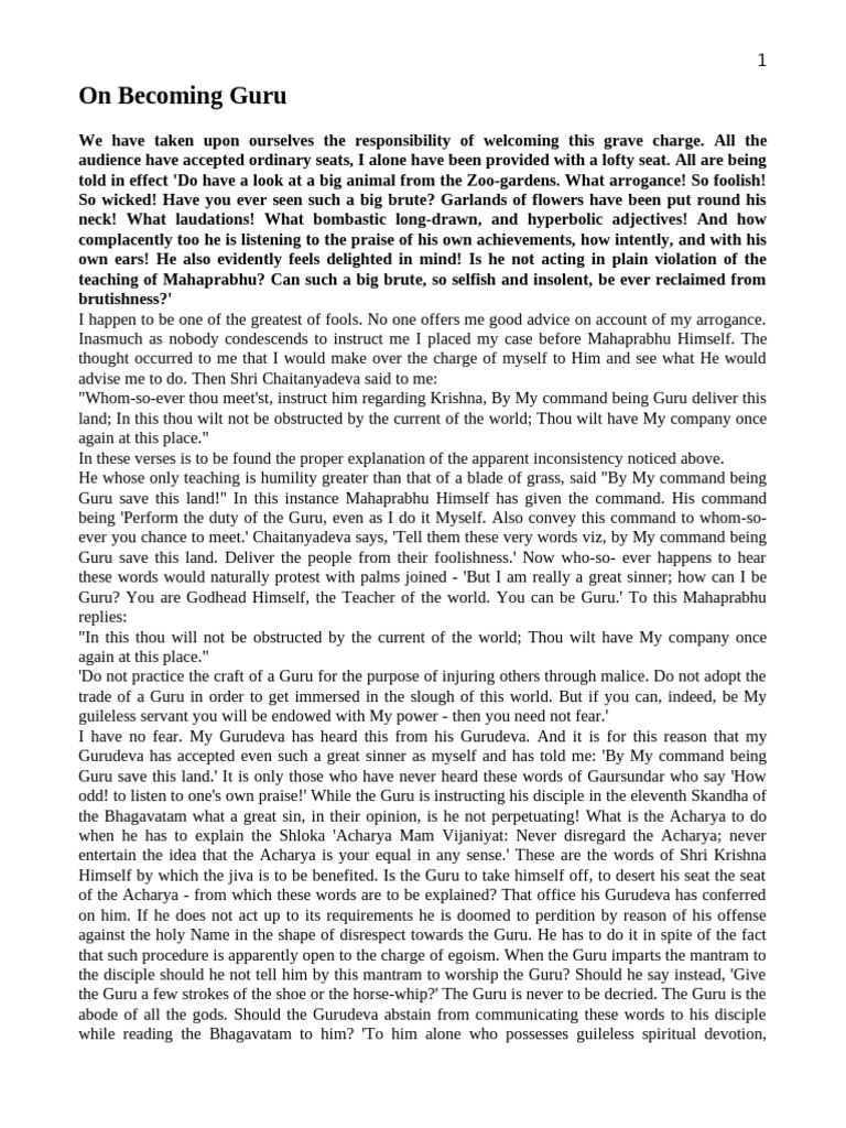 Embracing the Role of Guru | PDF | Guru