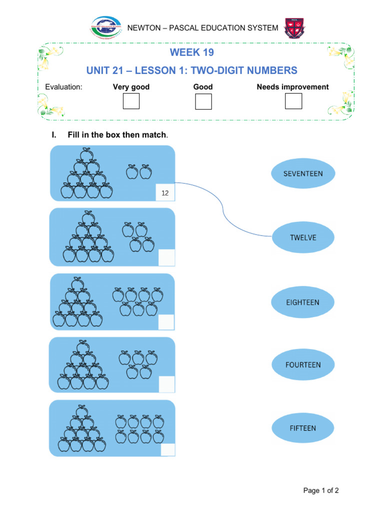 Two-Digit Numbers Lesson Plan | PDF
