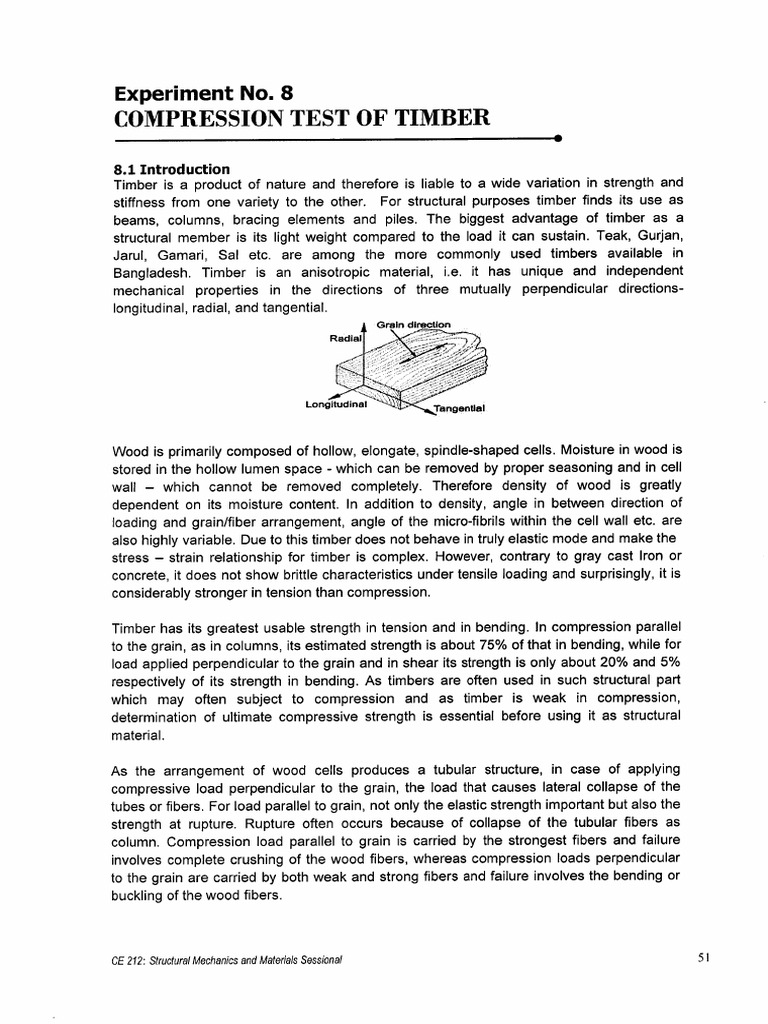 Compression Test Of Timber Specimen Pdf