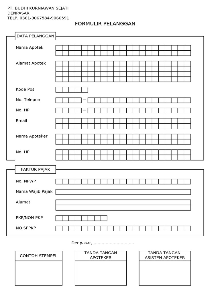 Formulir Pelanggan | PDF