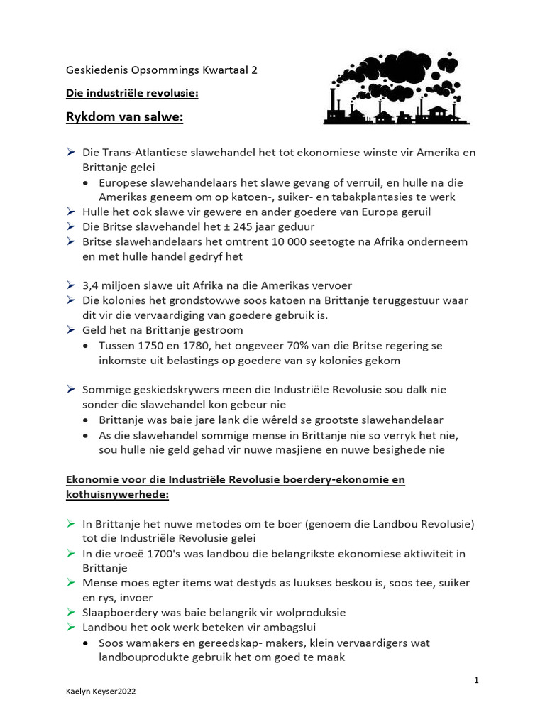 Gesk Opsommings 2024 Kwartaal 2 Gr8 | PDF