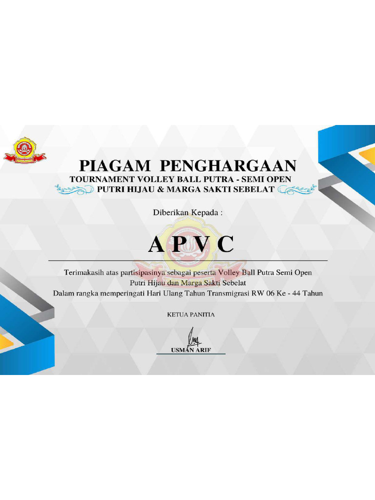 Apvc - Taruna Bhakti Cup II 2025 | PDF