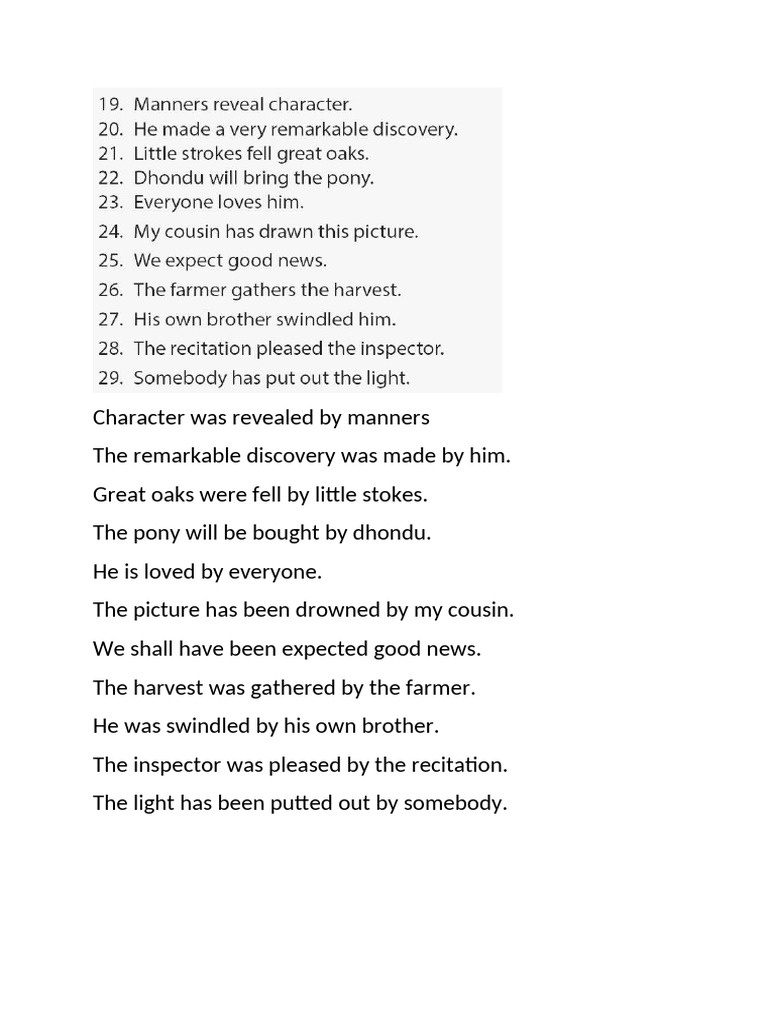 Homework of Passive Voice | PDF