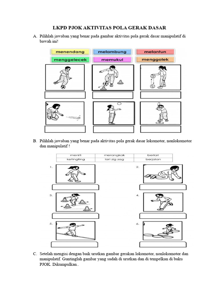 LKPD Pola Gerak Dasar Kelas 2 SD | PDF