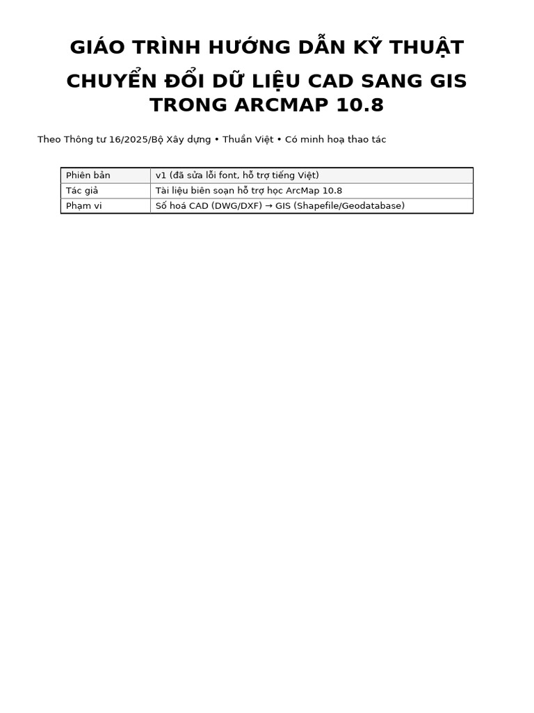 GiaoTrinh CAD Sang GIS ArcMap108 v1 | PDF