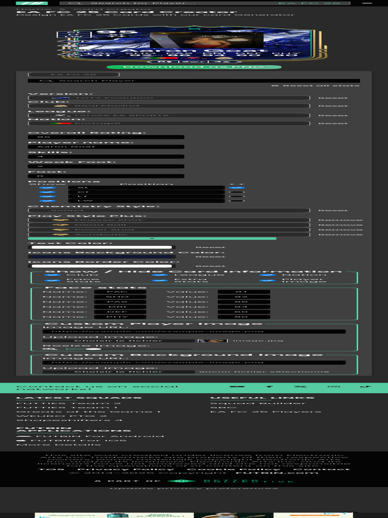 EA FC 25 Card Creator Tool | PDF