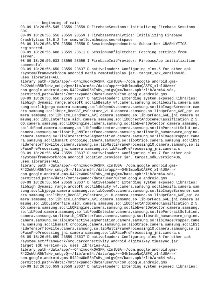 Com - Hello.miheapp - Secretspace Logcat | PDF | System Software | Software