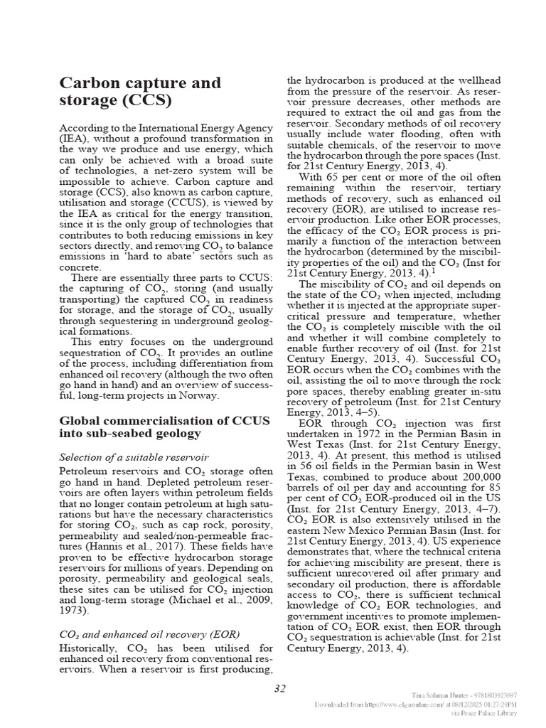 Carbon Capture and Storage Overview | PDF | Enhanced Oil Recovery ...