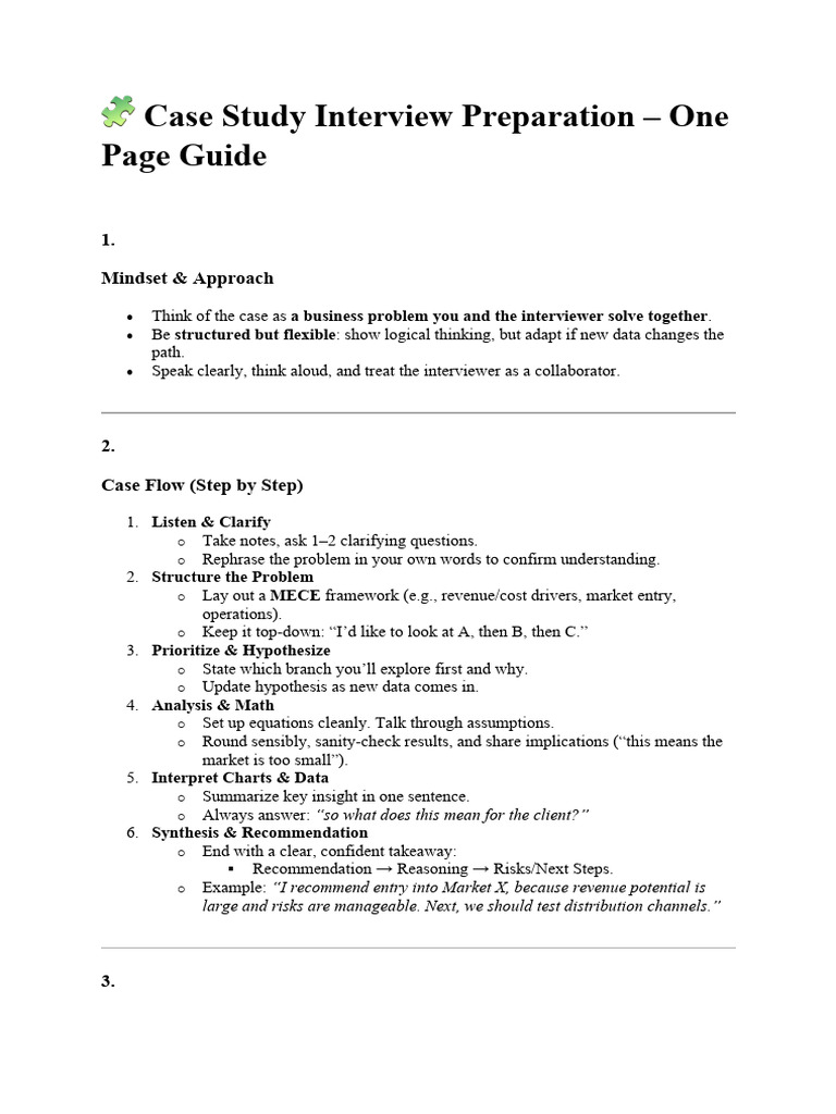 Case Study Interview Prep Guide | PDF | Hypothesis | Mathematics