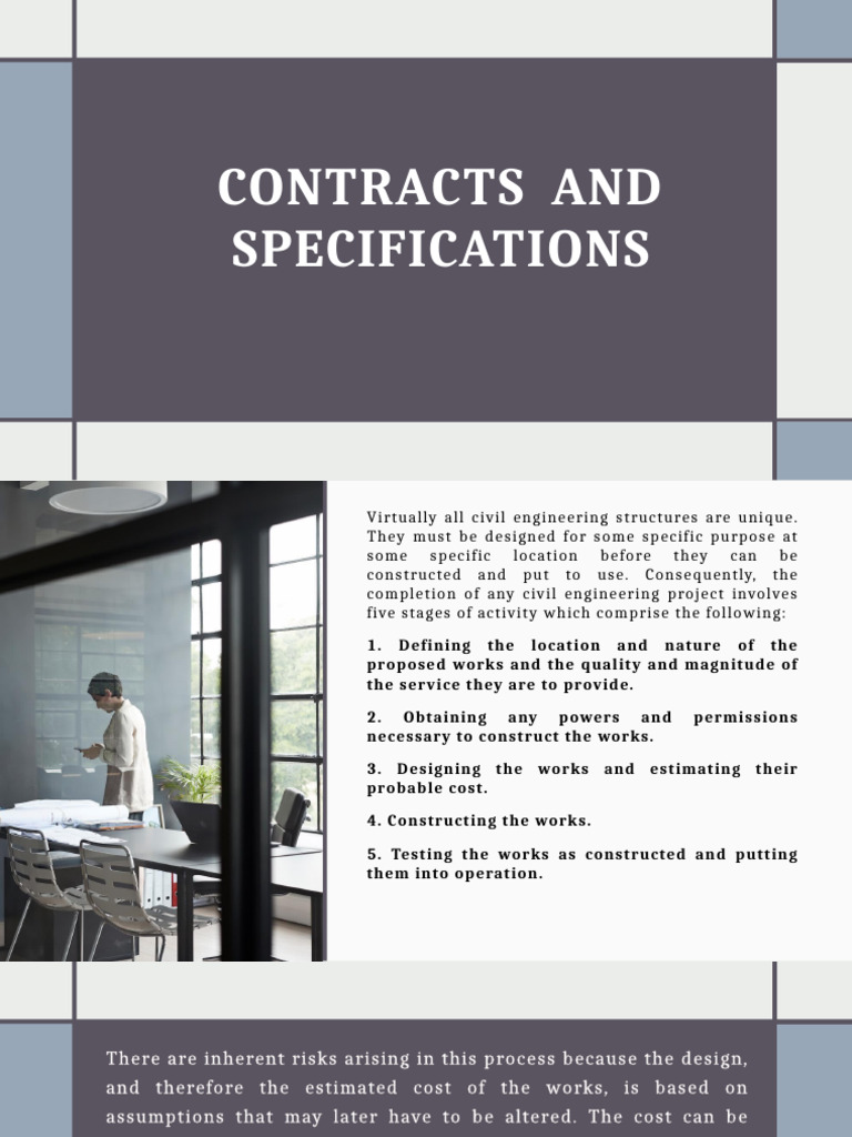Civil Engineering Contracts Explained | PDF | Specification (Technical ...