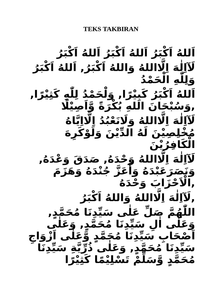 Teks Takbiran | PDF