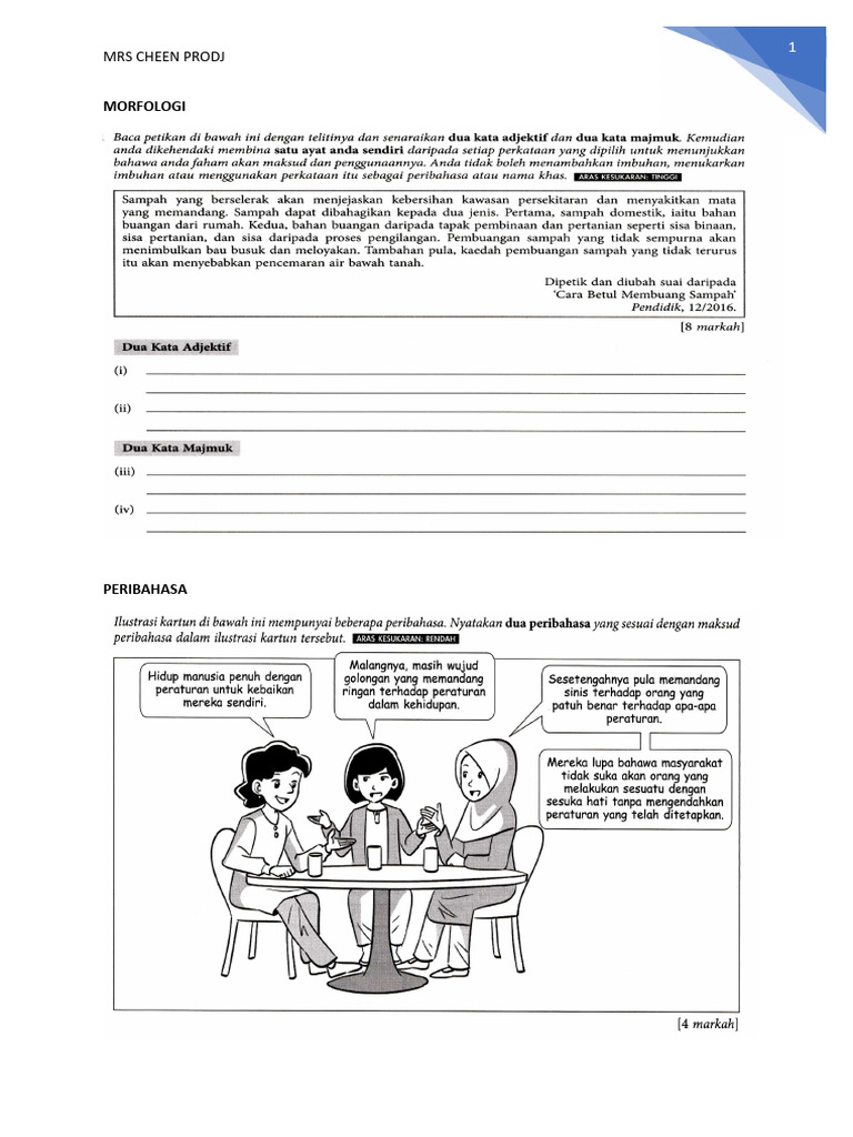 Tatabahasa Dan Petikan Sastera | PDF