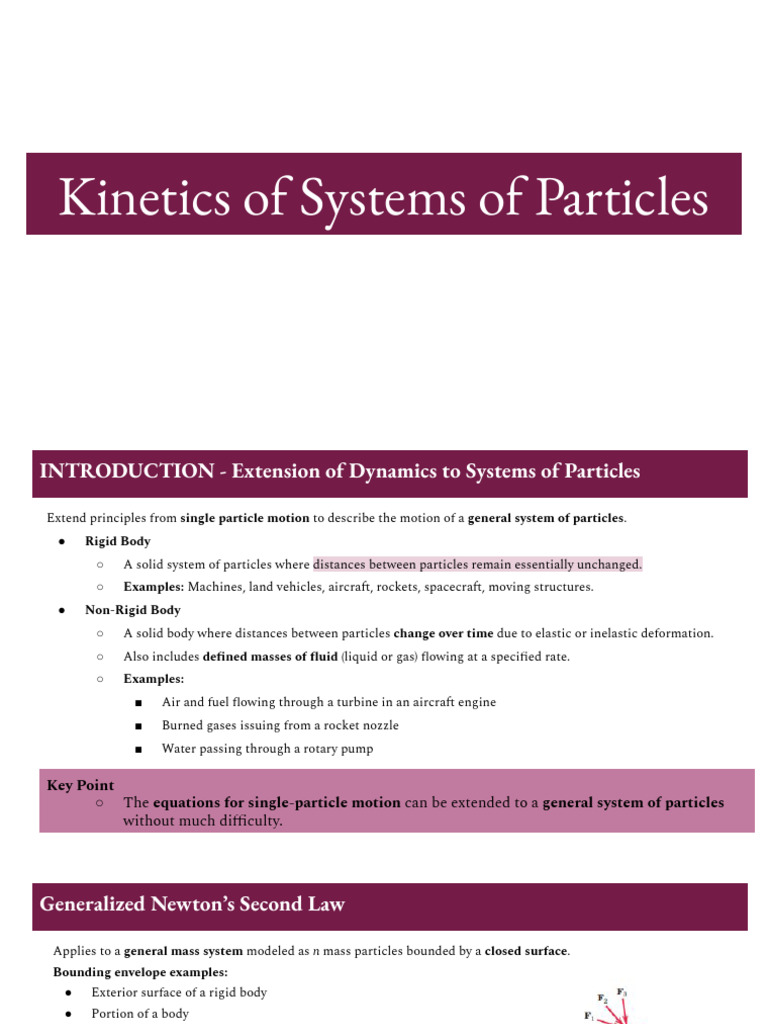 Kinetics of Systems of Particles | PDF | Force | Momentum