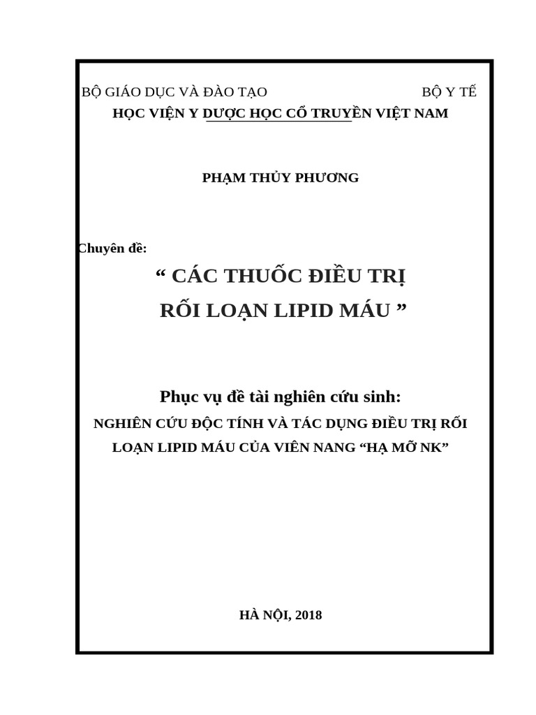Chuyen de Cac Thuoc Dieu Tri RLLP Mau | PDF