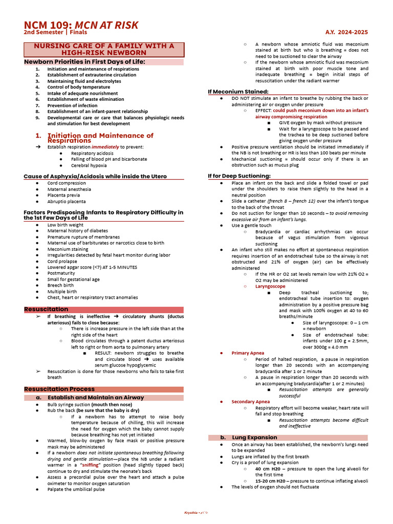 High-Risk Newborn Care Essentials | PDF | Heart | Congenital Heart Defect