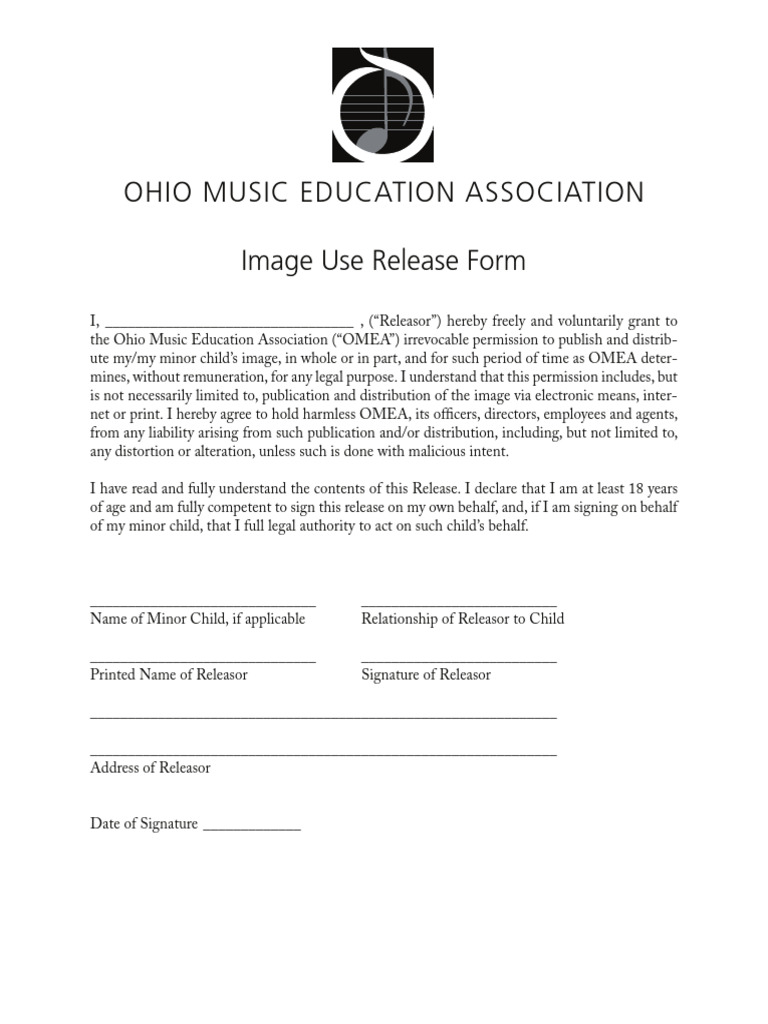 OMEA Image Use Release Form | PDF