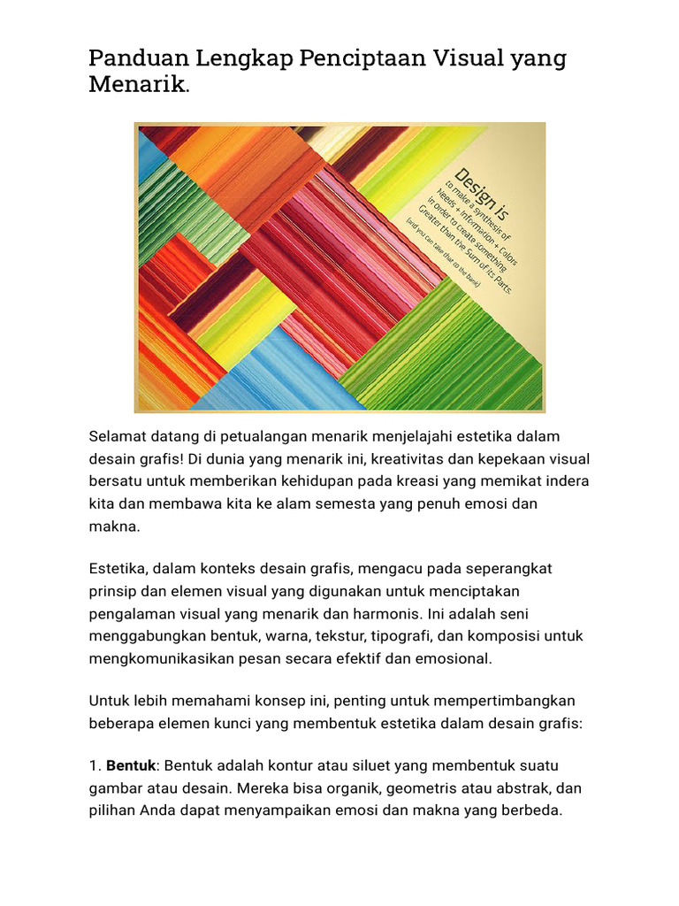 Estetika dalam Desain Grafis: Panduan Lengkap | PDF