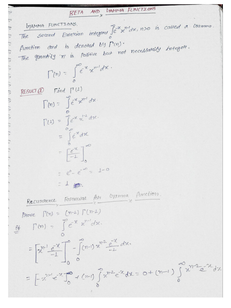 Beta and Gamma Functions | PDF