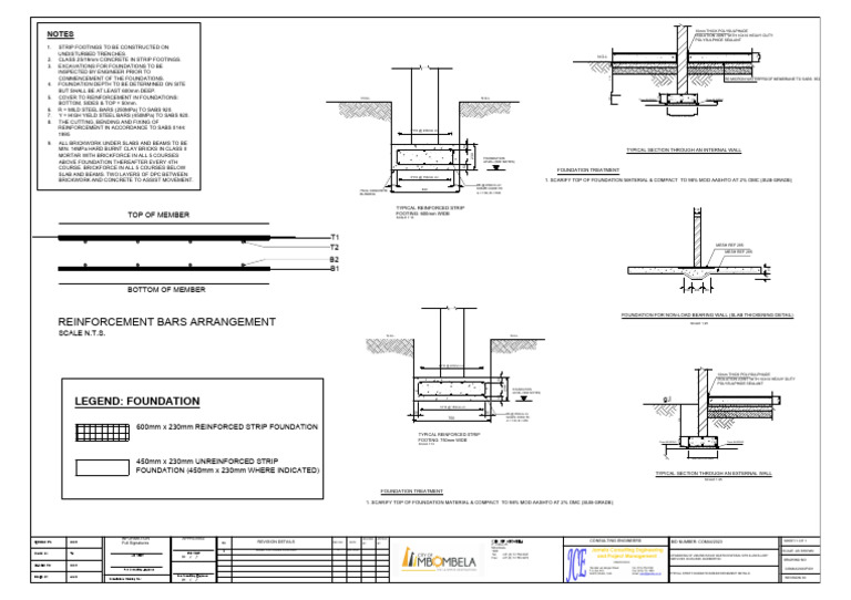 Typical Strip Foundation Reinforcement Details | PDF | Foundation ...